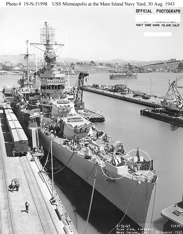 USS Minneapolis (CA-36) Heavy Cruiser Warship