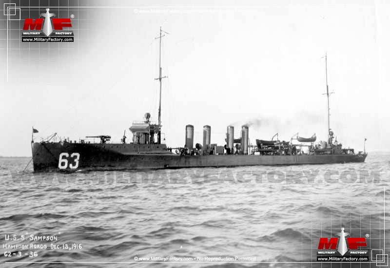 USS Sampson (DD-63) Destroyer Warship